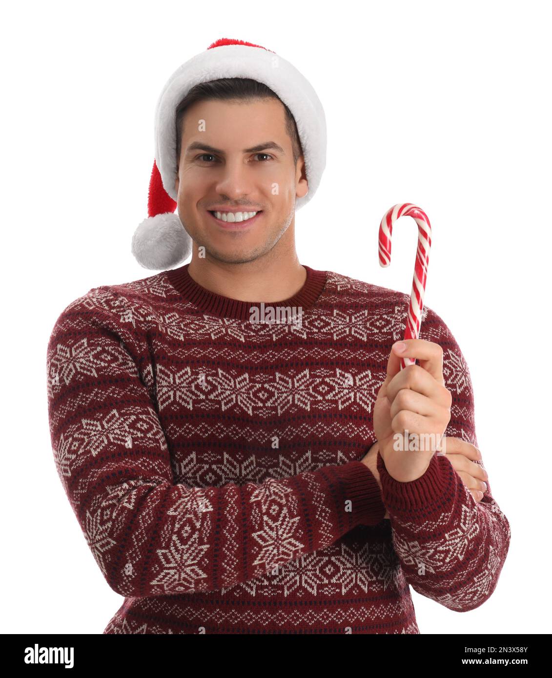 Handsome man in santa hat hi-res stock photography and images - Alamy