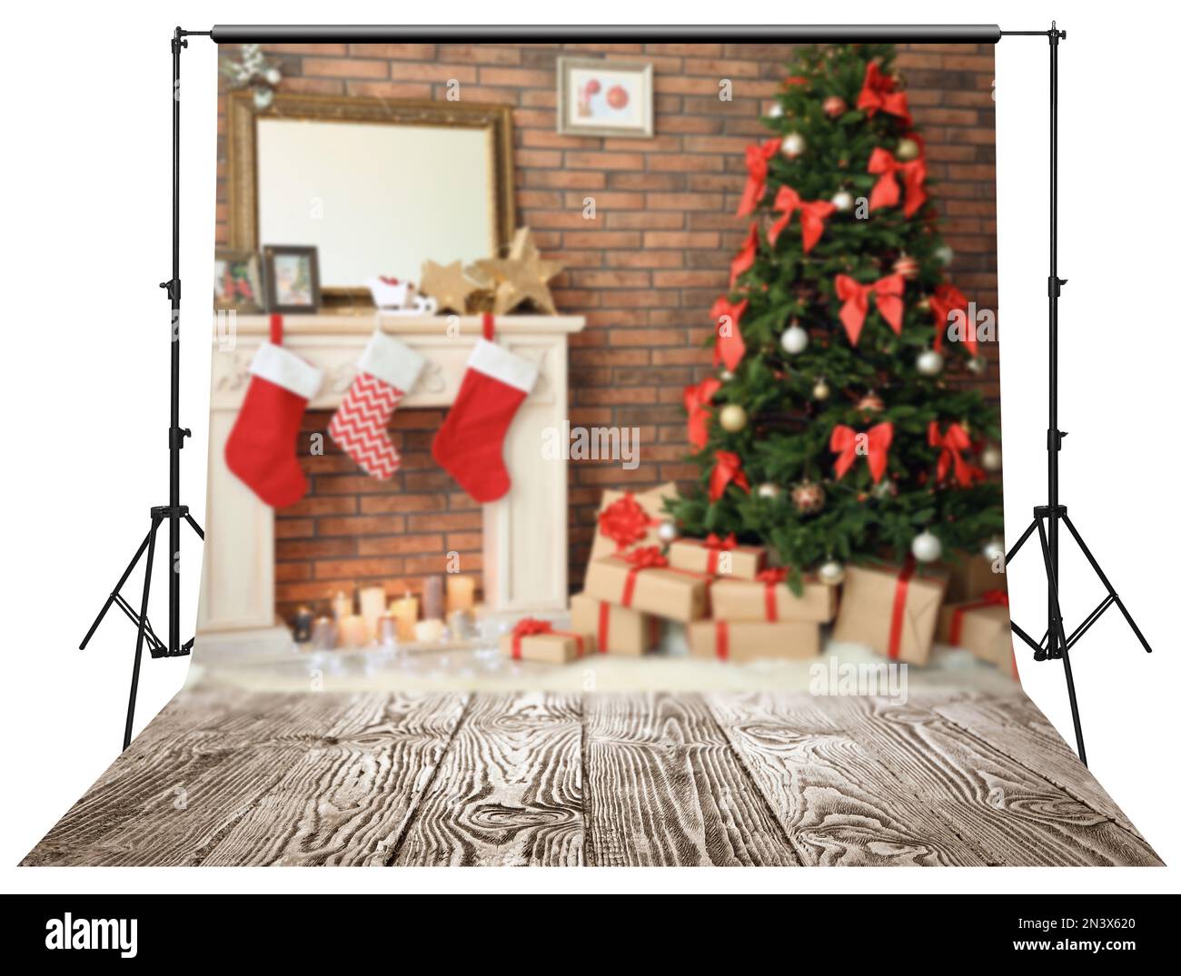 Professional studio background for Christmas photo session isolated on ...