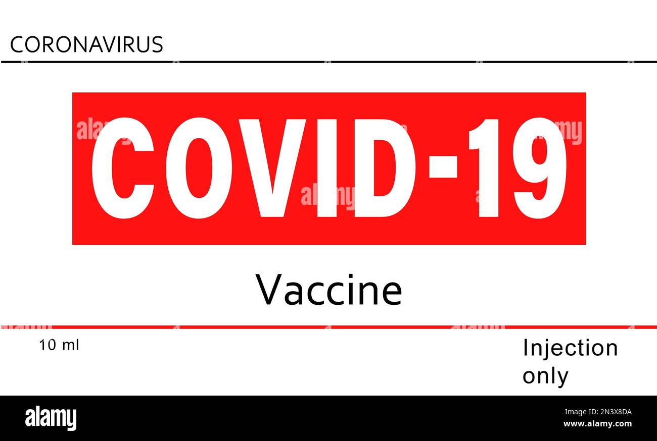 Coronavirus vaccine label design on white background. Illustration ...