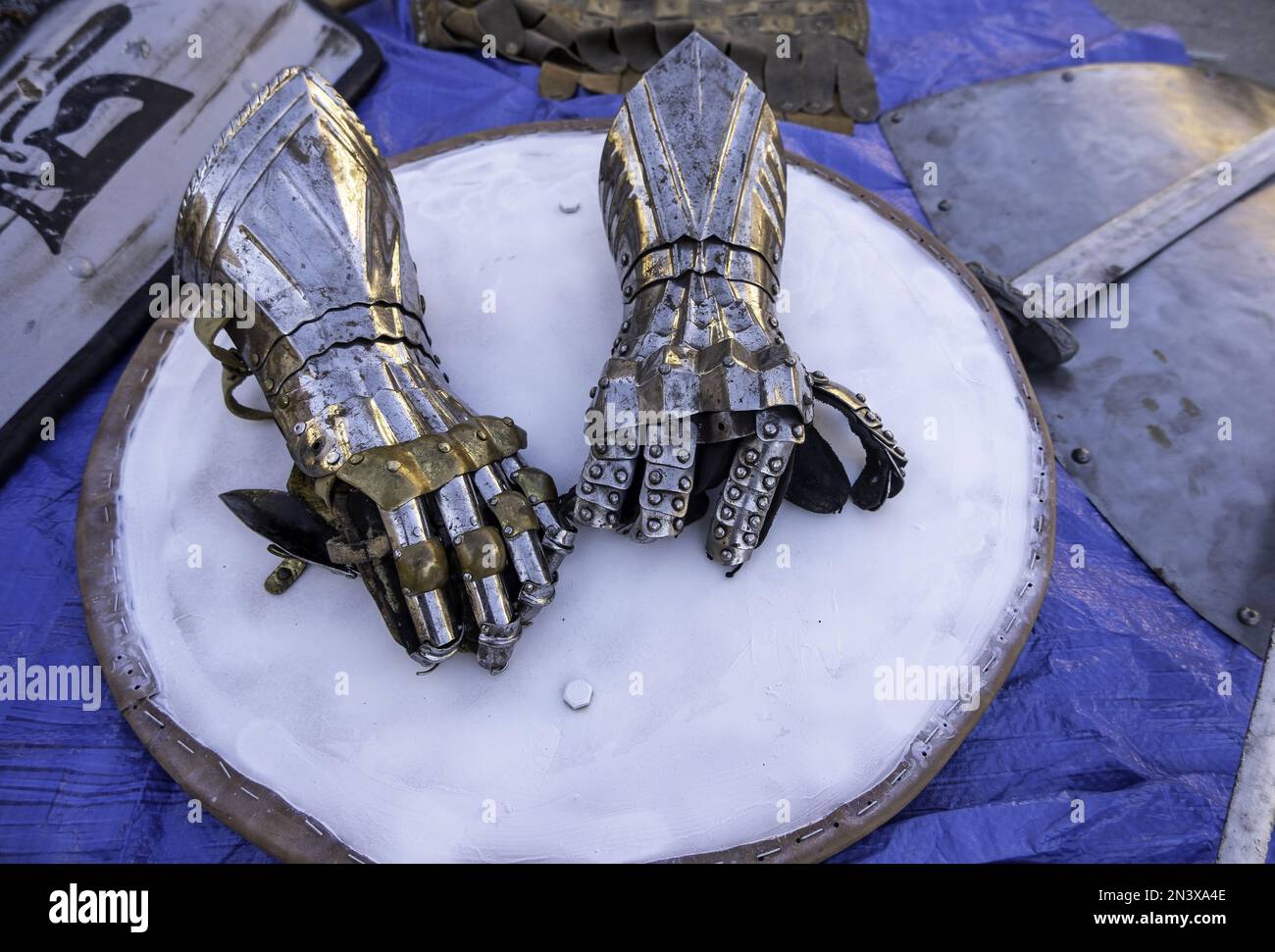 Detail of old medieval war armor, Templar history Stock Photo - Alamy