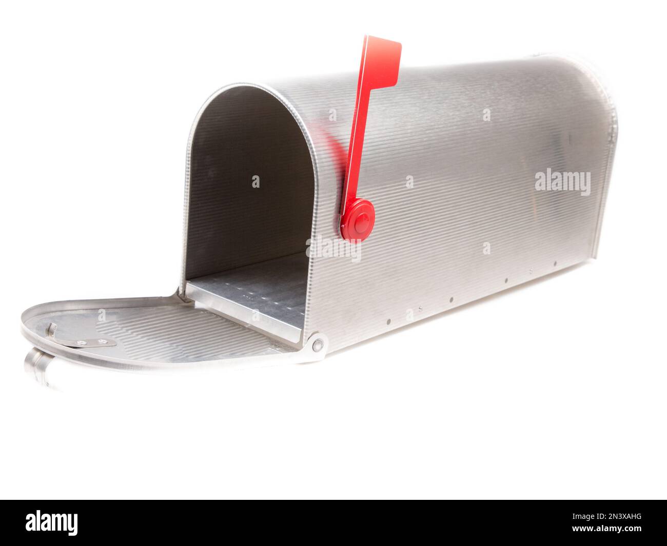 Open empty mailbox on a white background Stock Photo - Alamy