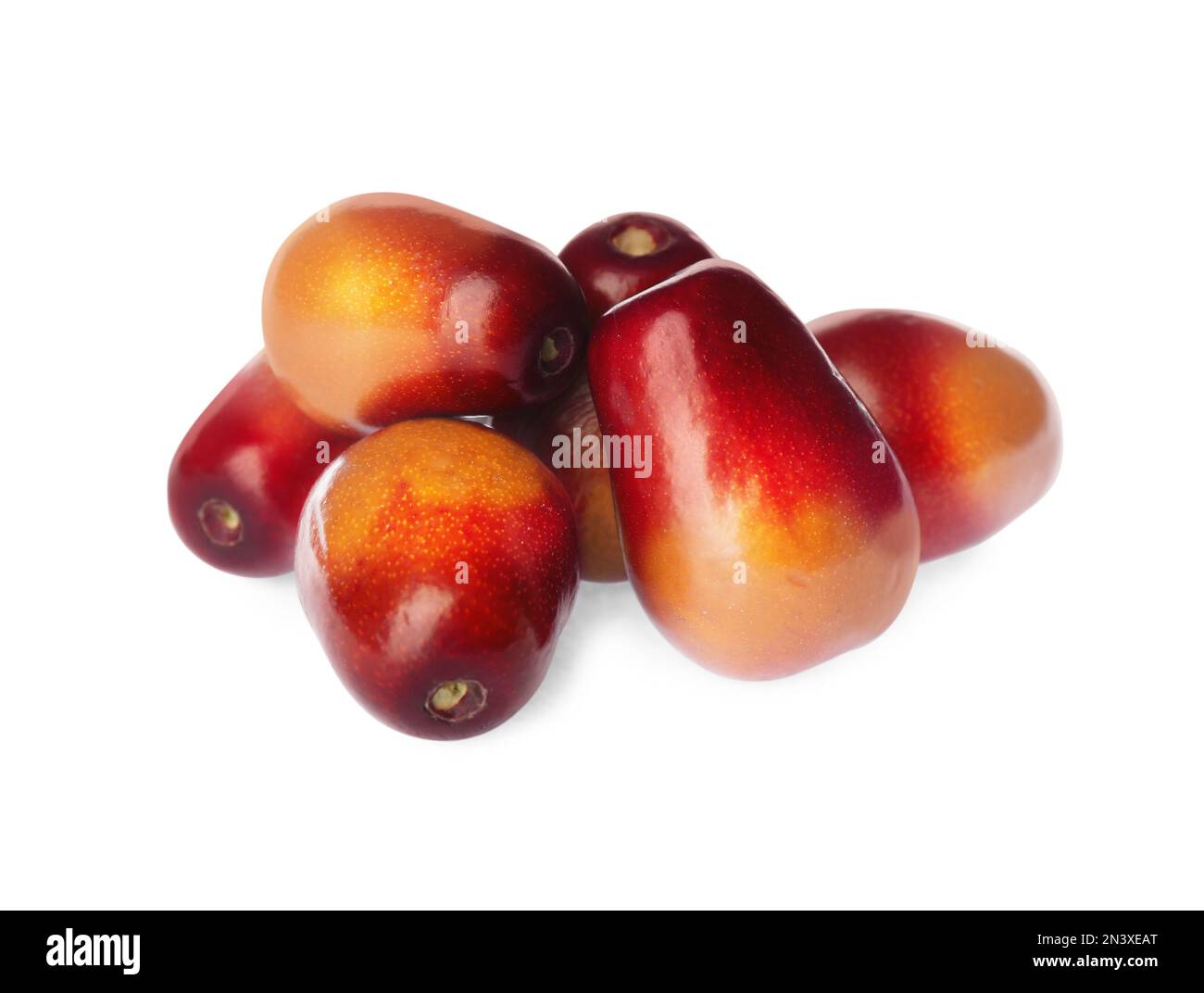 Fresh ripe palm oil fruits on white background Stock Photo - Alamy