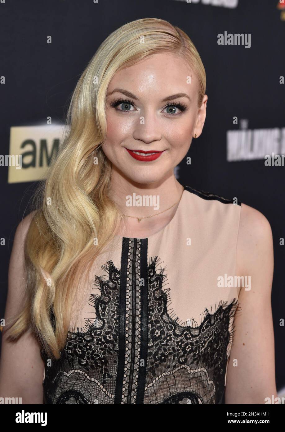 Emily Kinney attends the season five premiere of "The Walking Dead" at ...