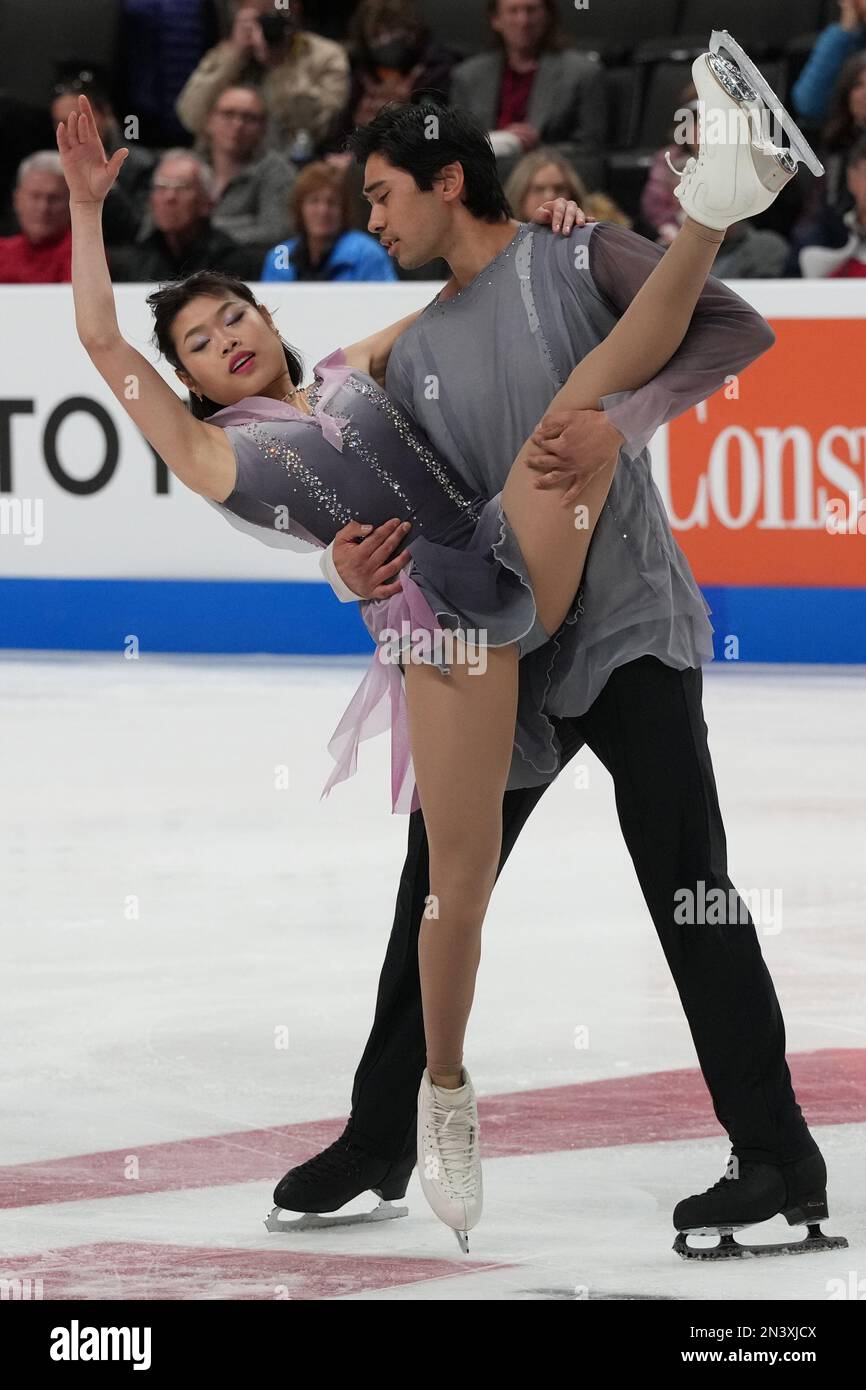 San Jose, California, USA. 28th Jan, 2023. Pair skaters Emily Chan and ...