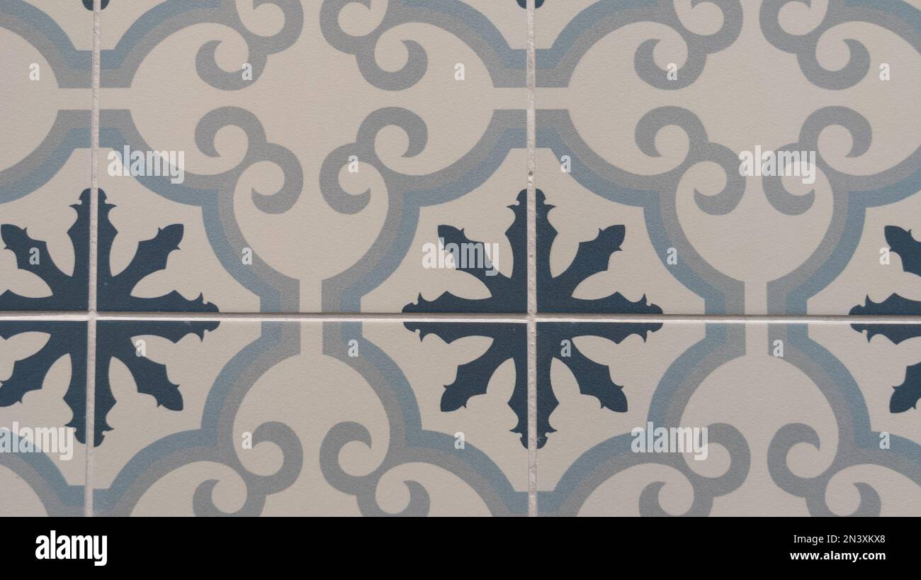 classic white blue mosaic ceramic tile pattern azulejo vintage tiles ...