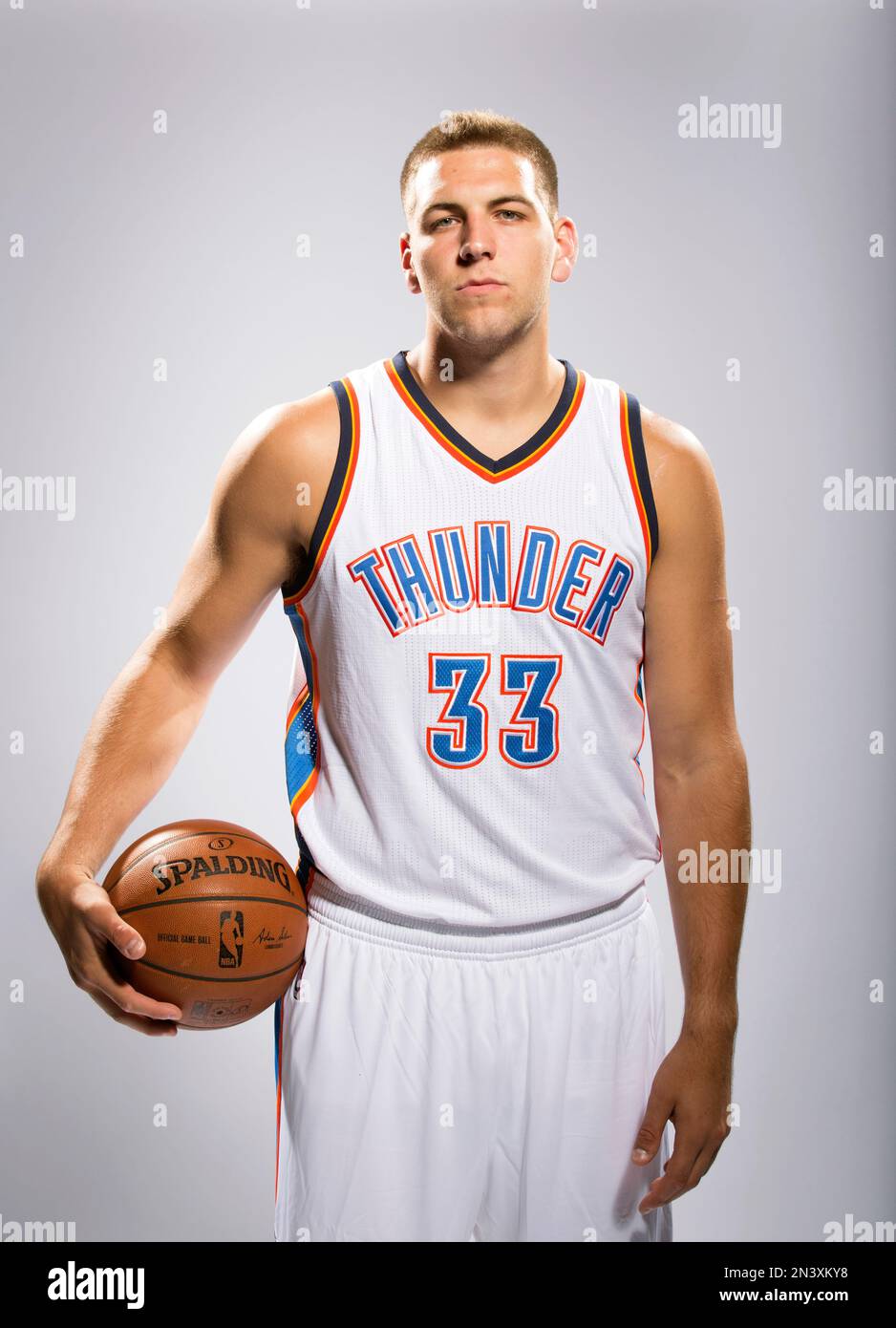 Mitch McGary poses for photos during the Oklahoma City Thunder's Media ...