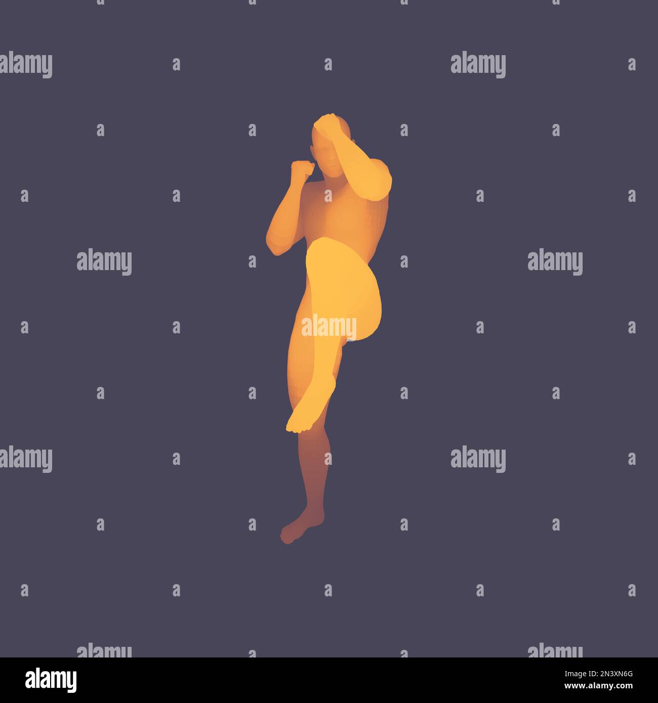 Kickbox Fighter Preparing to Execute a High Kick. Fitness, Sport ...