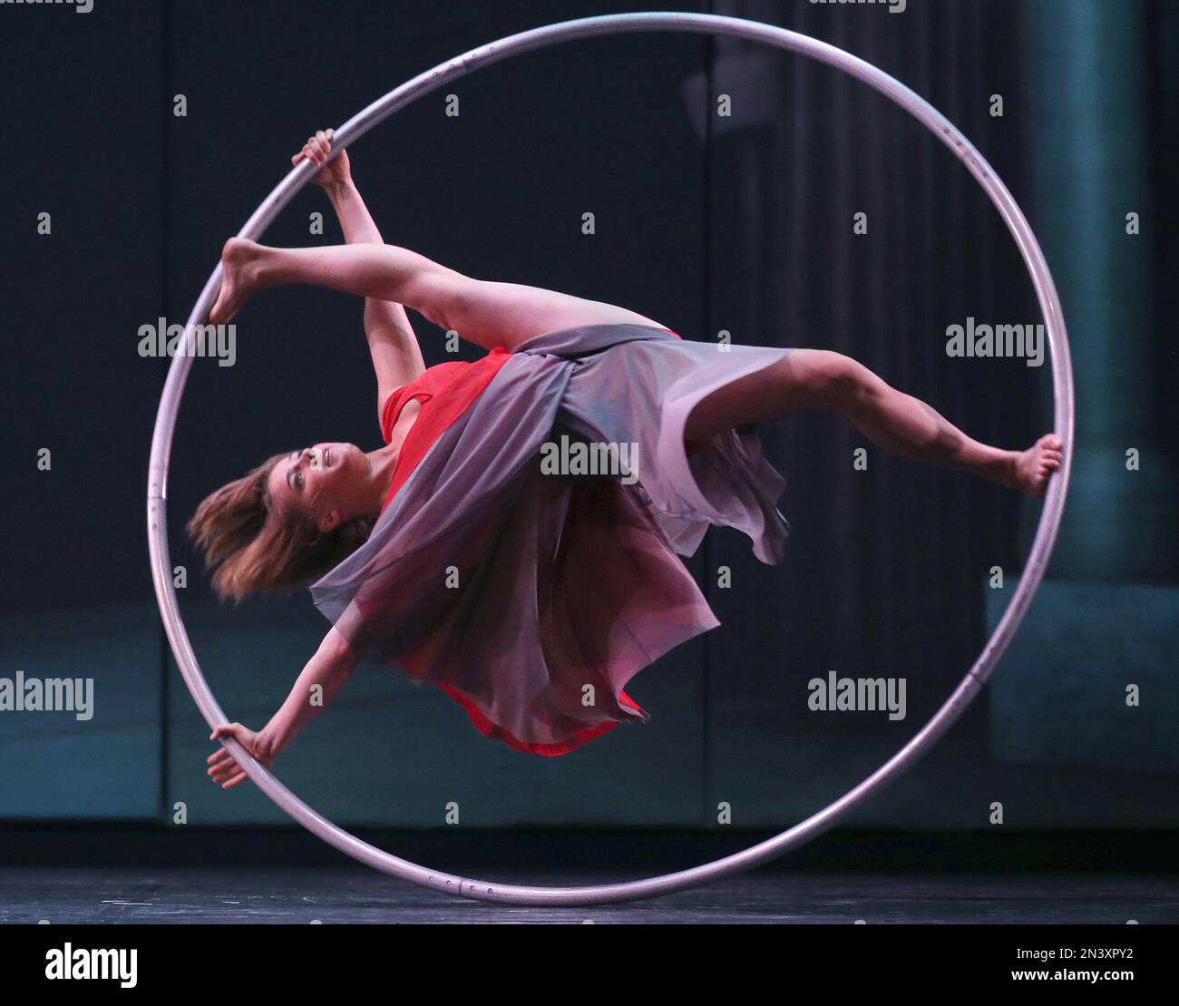 Lea Toran Jenner of the Canadian troupe Cirkopolis performs with a ring ...