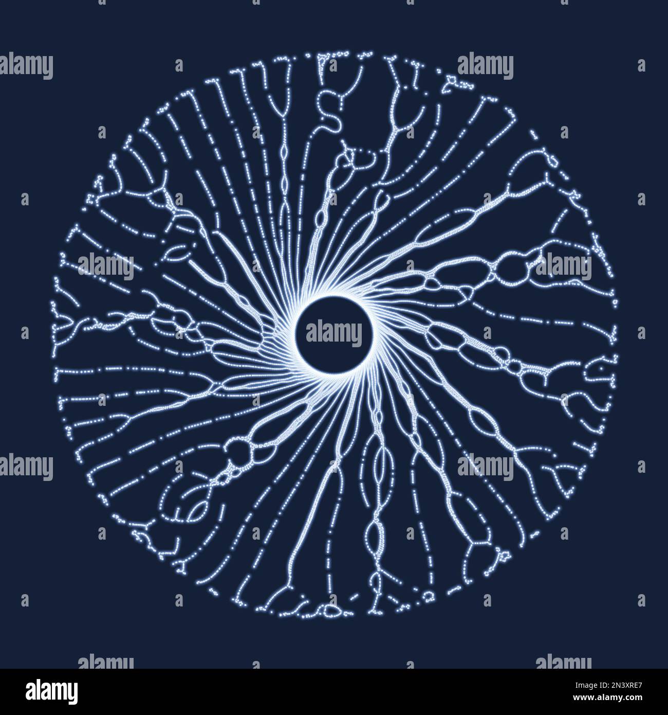 Array with Dynamic Particles. 3D Technology Style. Abstract Background. Vector Illustration ...