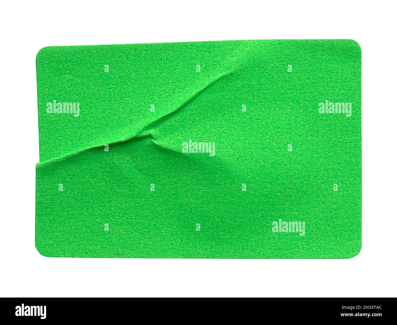 Green rectangular paper sticker label isolated on white background ...