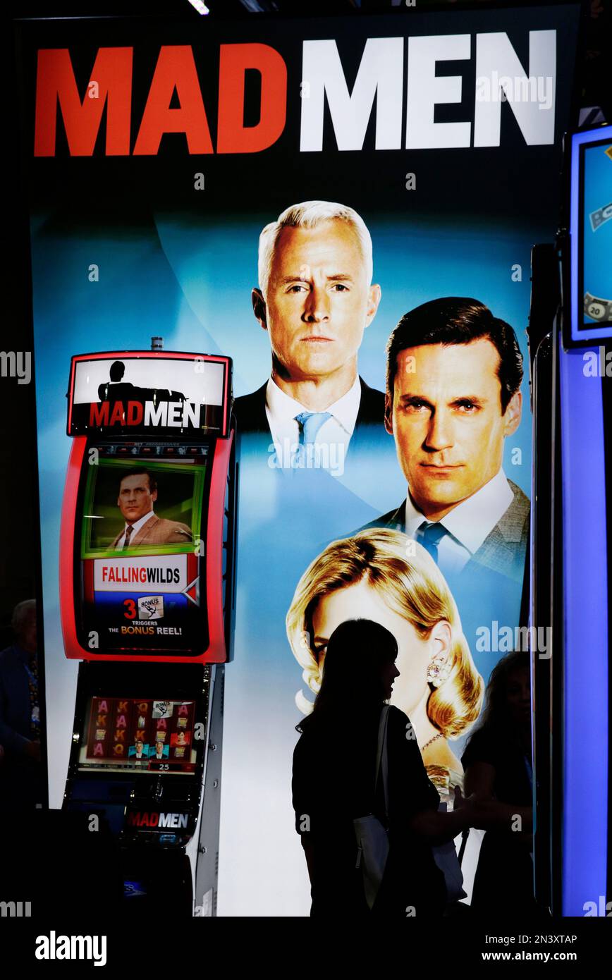 A Mad Men machine is on display at the WMS Gaming booth during the ...