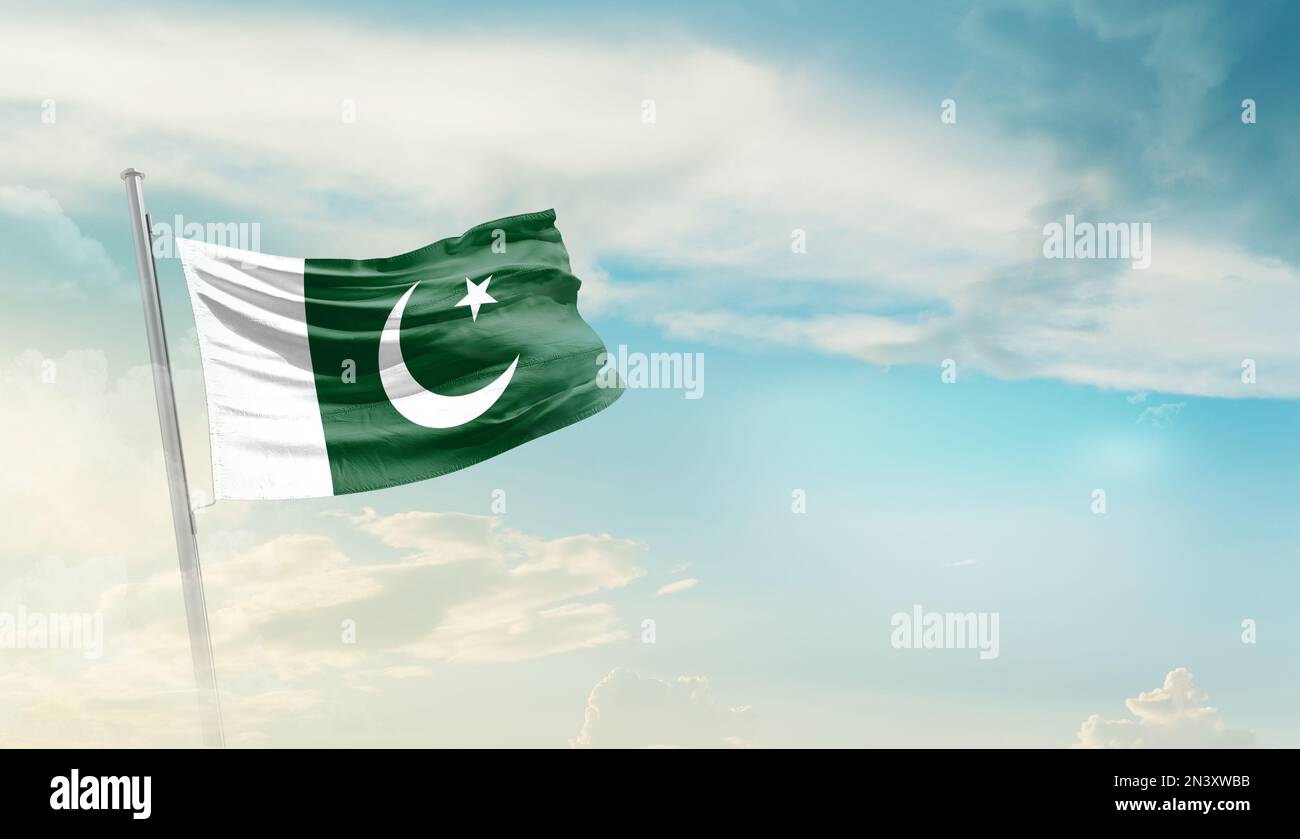 Beautiful pakistan flag waving in hi-res stock photography and images ...