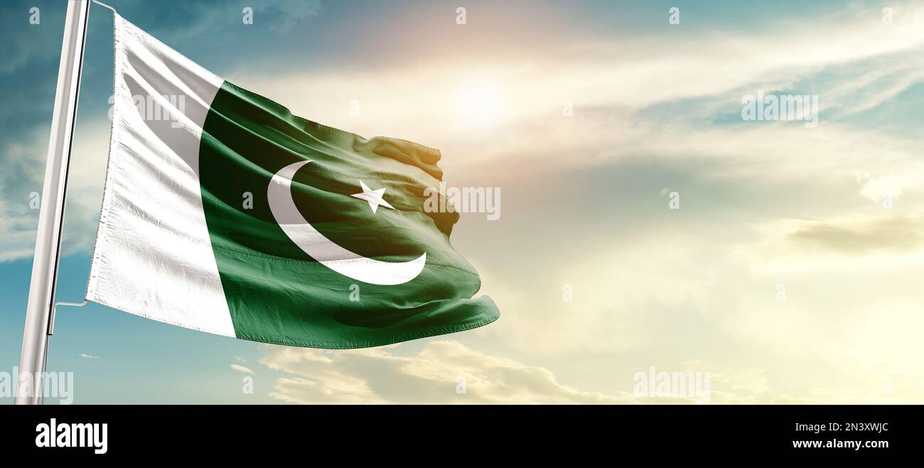 Beautiful pakistan flag waving in hi-res stock photography and images ...