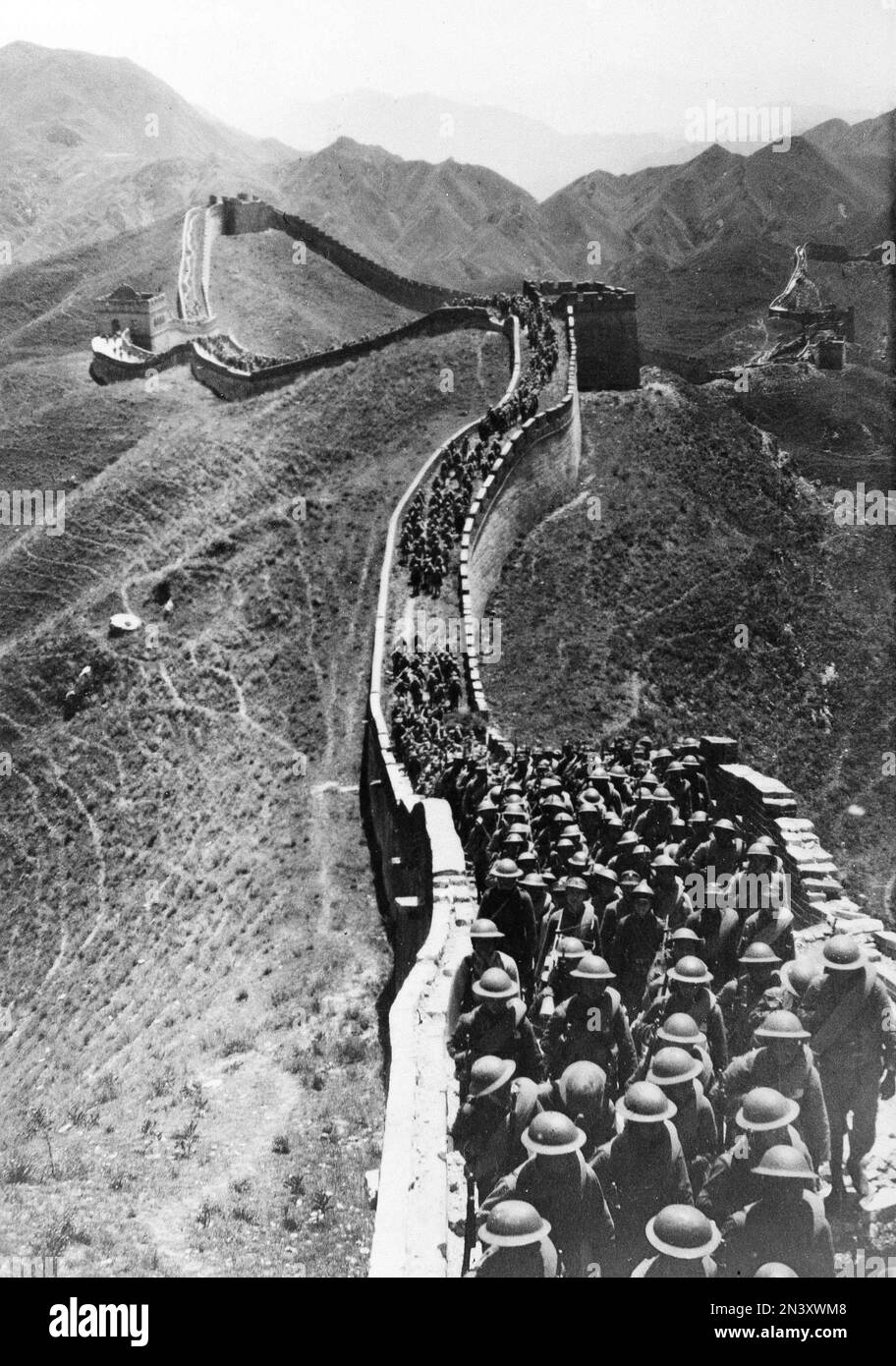 In this striking view, Chinese soldiers use the ages-old Great Wall of ...