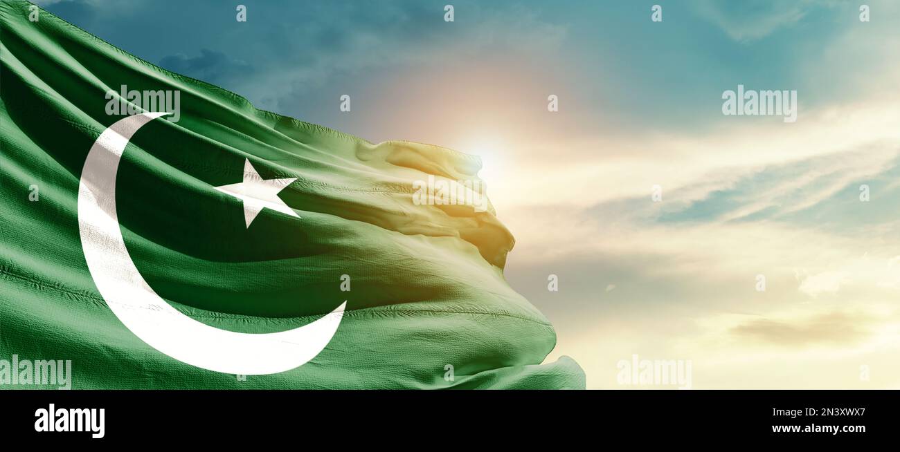Beautiful pakistan flag waving in hi-res stock photography and images ...