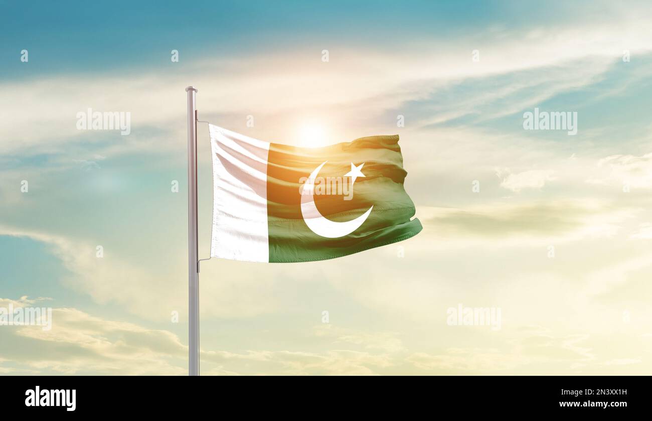 Beautiful pakistan flag waving in hi-res stock photography and images ...