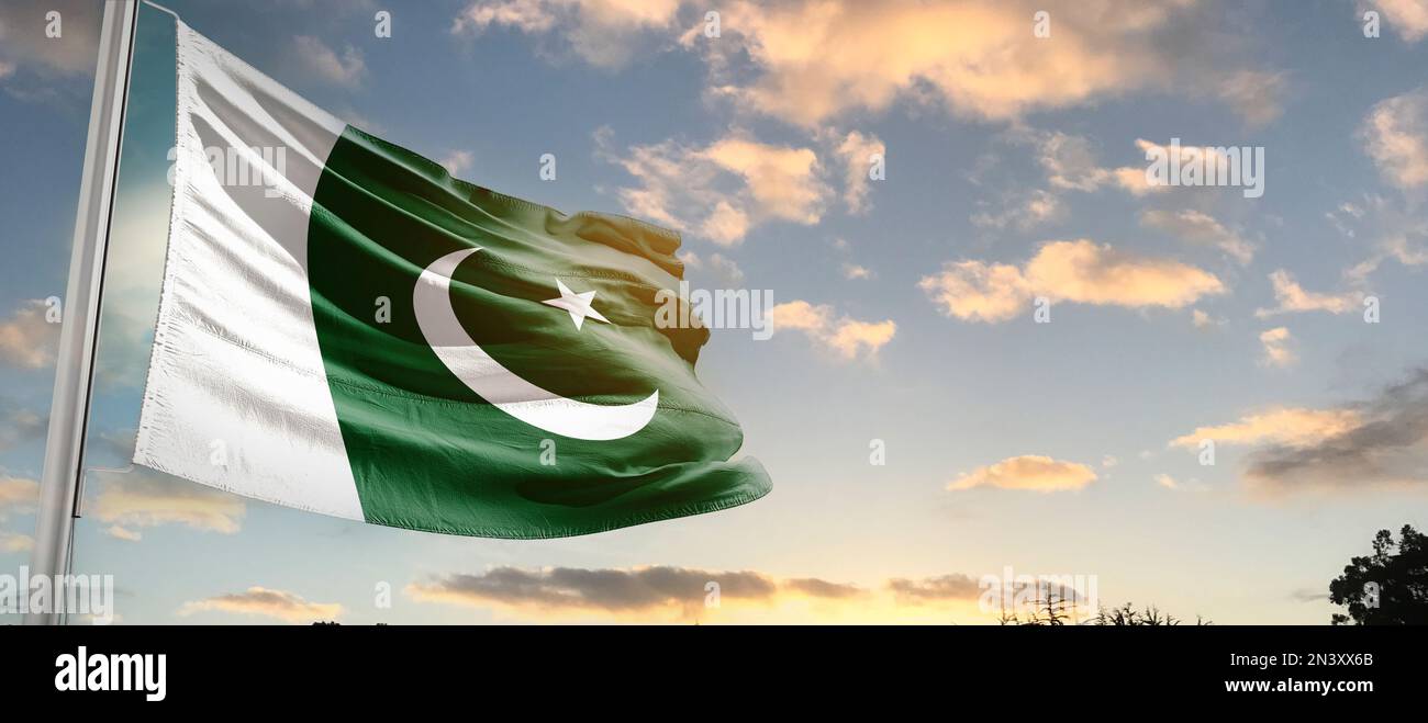 Beautiful pakistan flag waving in hi-res stock photography and images ...