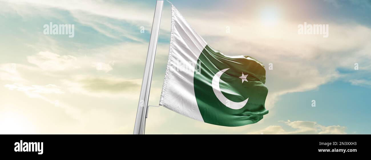 Beautiful pakistan flag waving in hi-res stock photography and images ...
