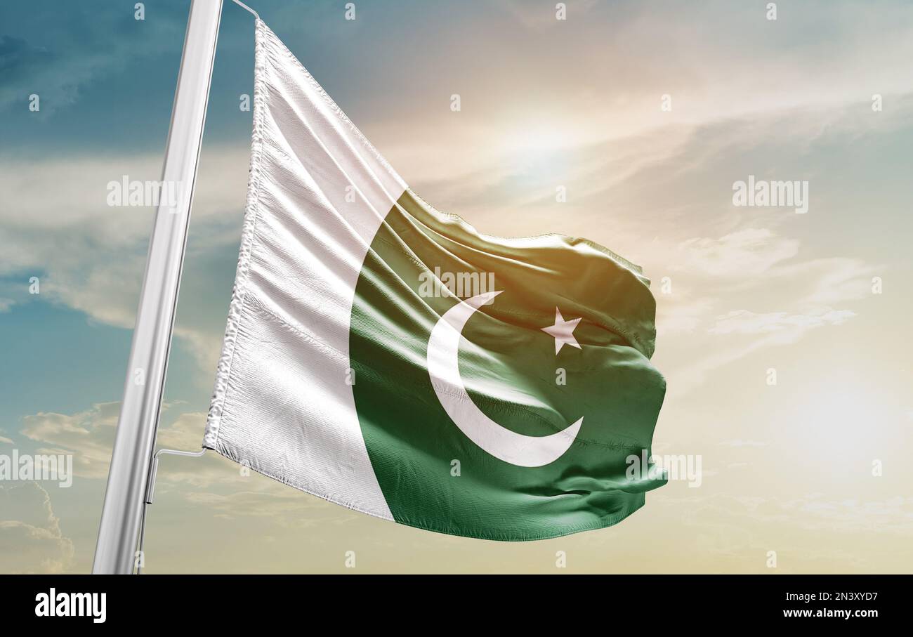Beautiful pakistan flag waving in hi-res stock photography and images ...