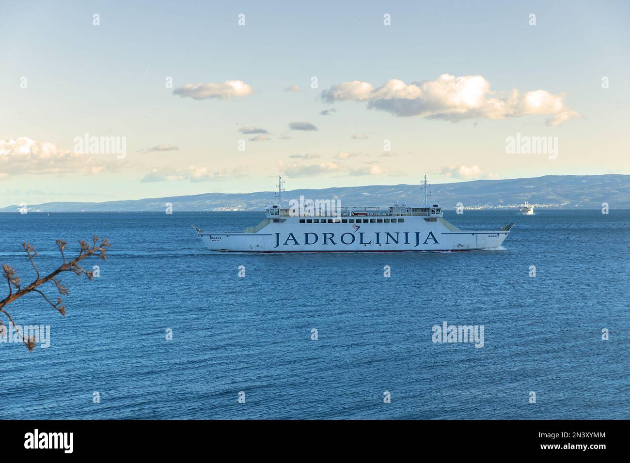 Jadrolinija ferry on the Adriatic sea in Split. Sunset in Croatia Stock Photo - Alamy