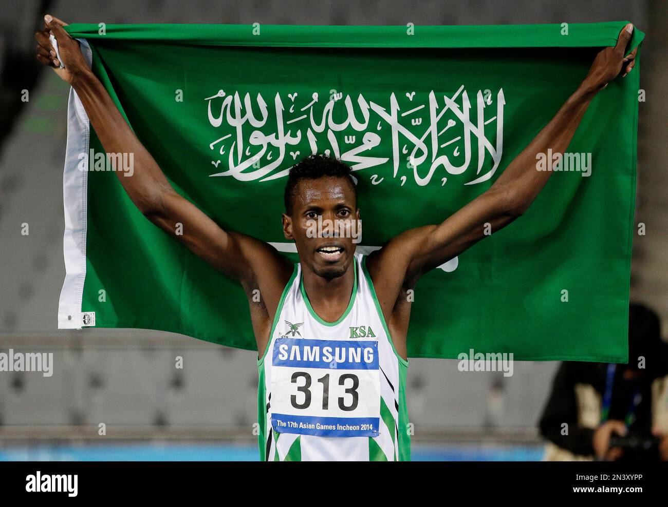 Saudi Arabia's Abdulaziz Ladan Mohammed celebrates after winning the ...