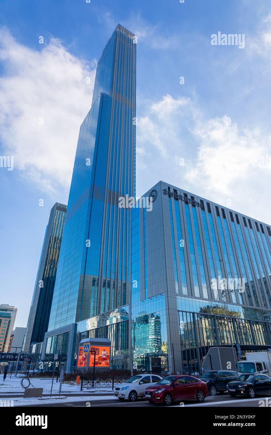 Astana, Kazakhstan - November 23, 2022: High-rise mirror towers of ...