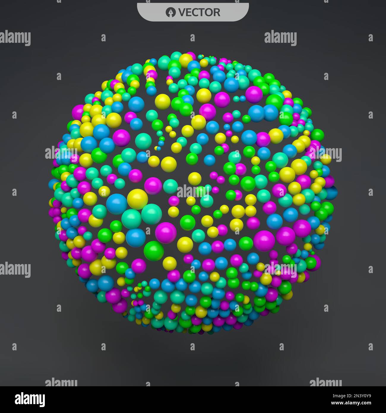 Sphere. 3d abstract spheres composition. Futuristic technology style ...