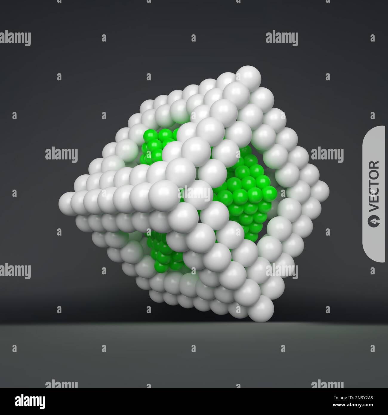 Cube. 3d spheres composition. Concept for science, education and ...