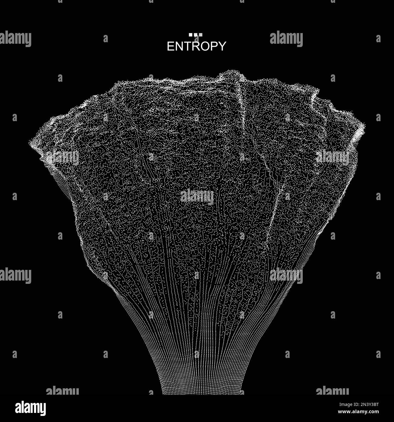 Array with Dynamic Particles. 3D Technology Style. Abstract Background ...