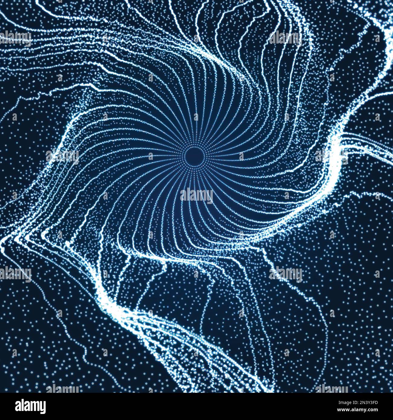 Array with Dynamic Particles. 3D Technology Style. Abstract Background. Vector Illustration ...