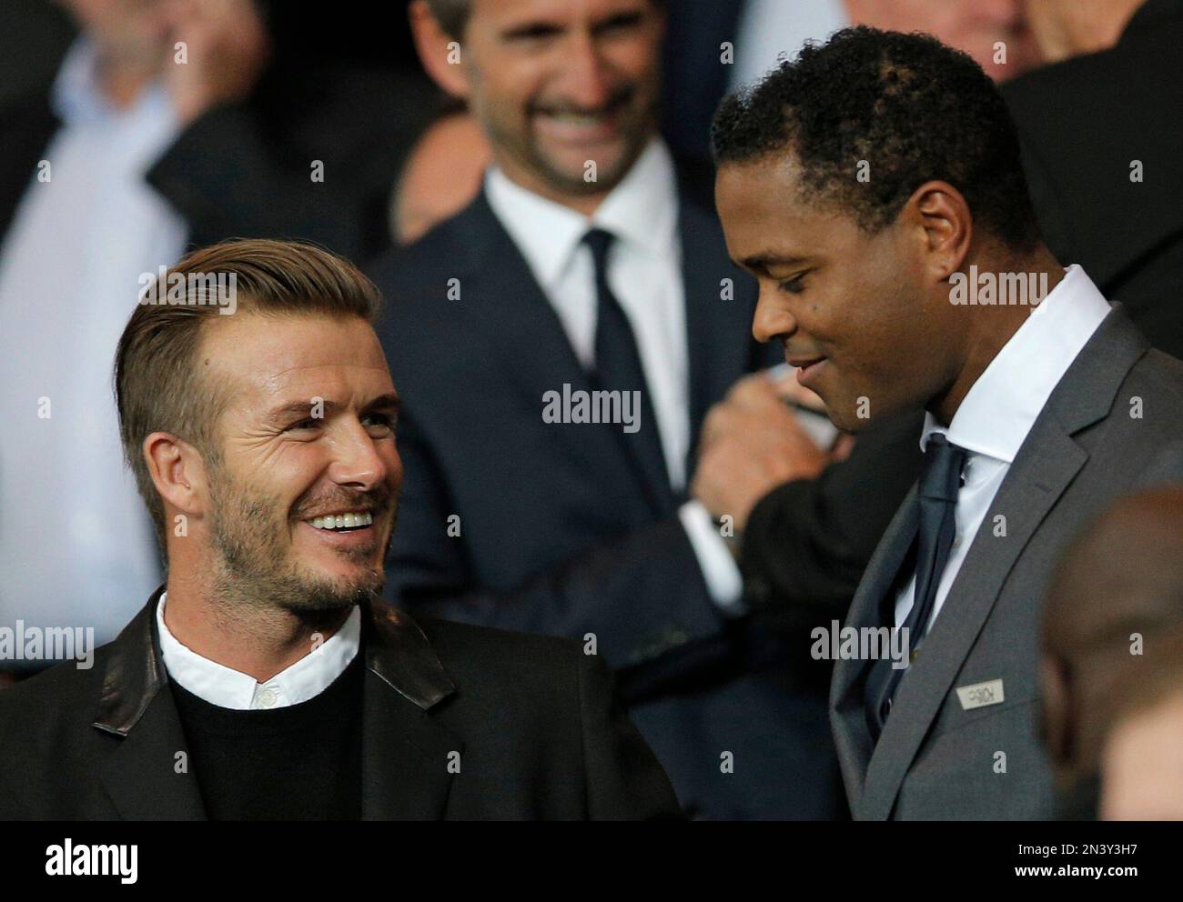 Former England and PSG soccer player David Beckham, left, and former ...