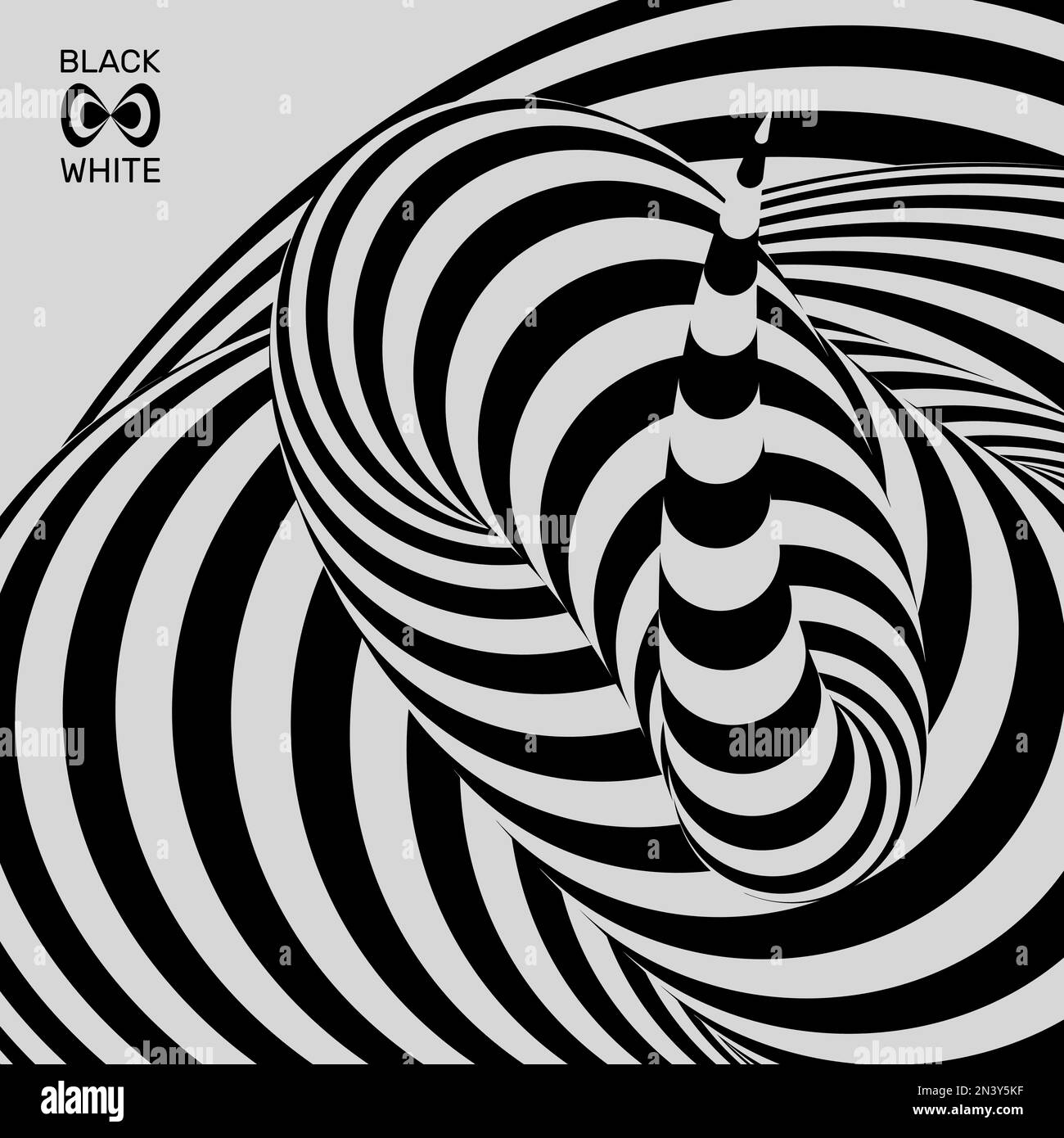 Black and white background. Pattern with optical illusion. Vector ...