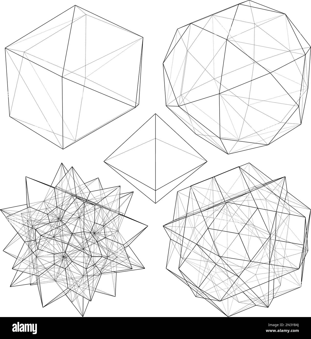 Polyhedron From The Simple To The Complicated Shape Vector ...