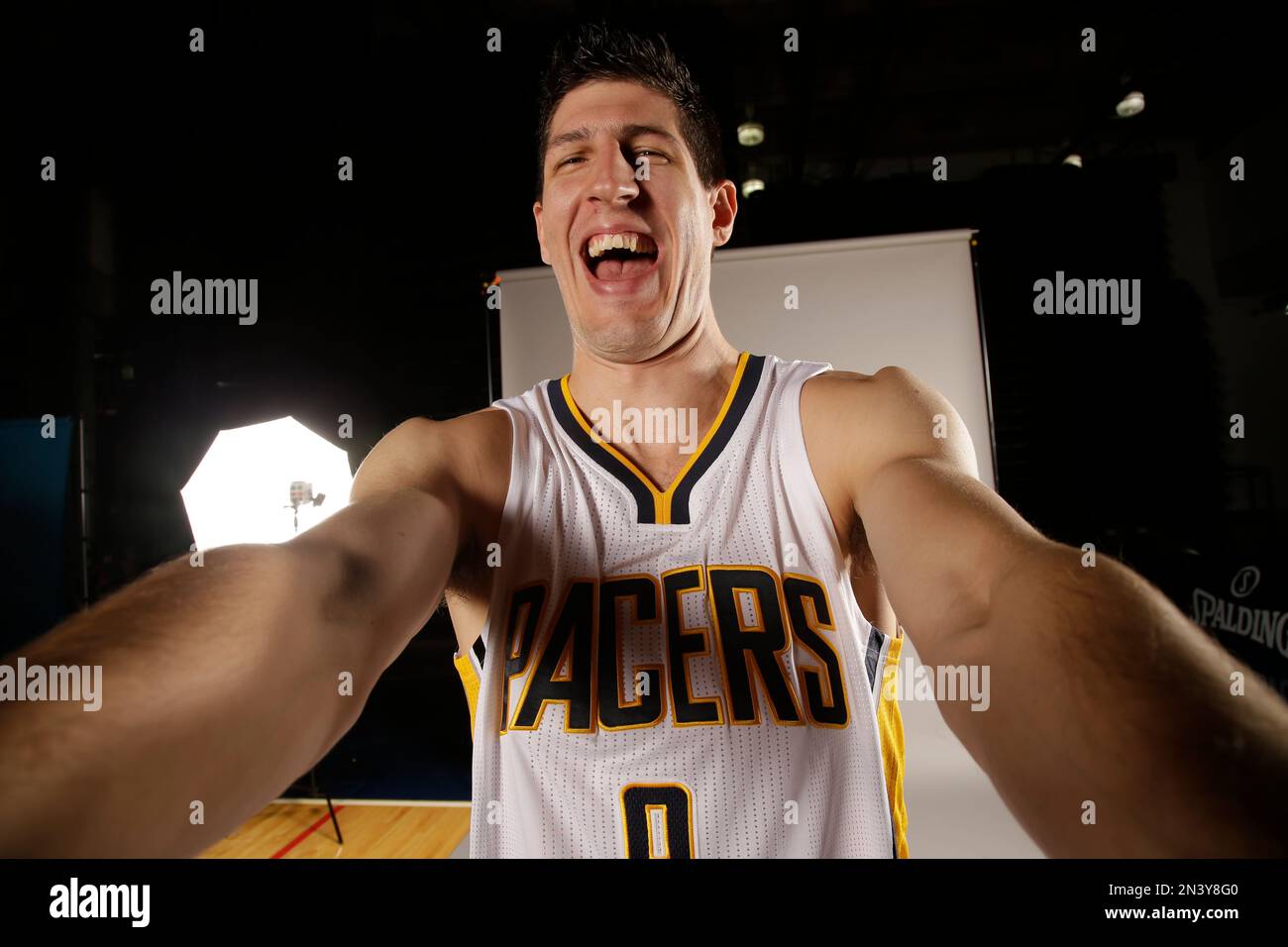 Indiana Pacers forward Damjan Rudez (9) poses for a portrait during the ...