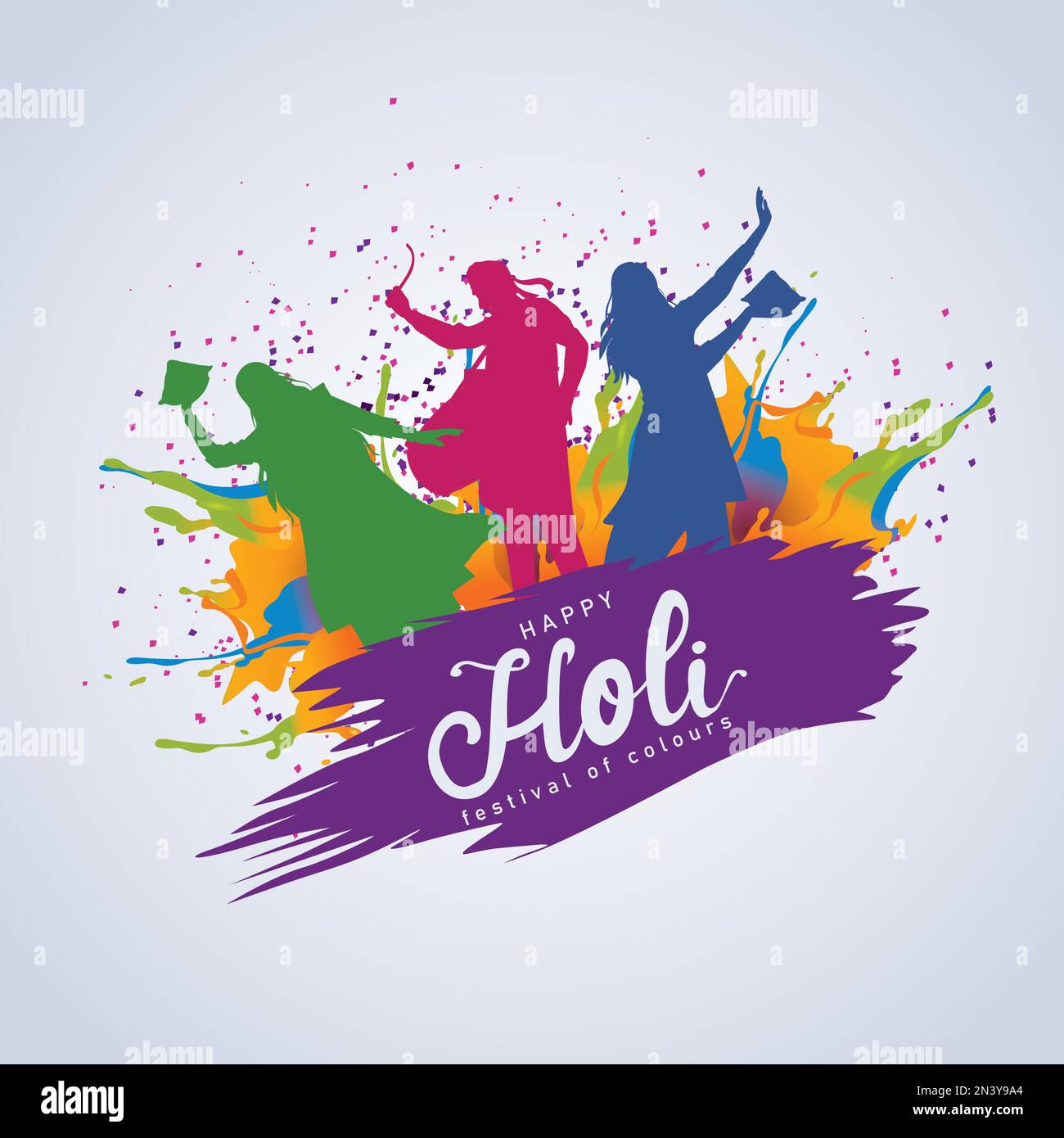 Beautiful poster for Indian festival Happy Holi with dancing people ...