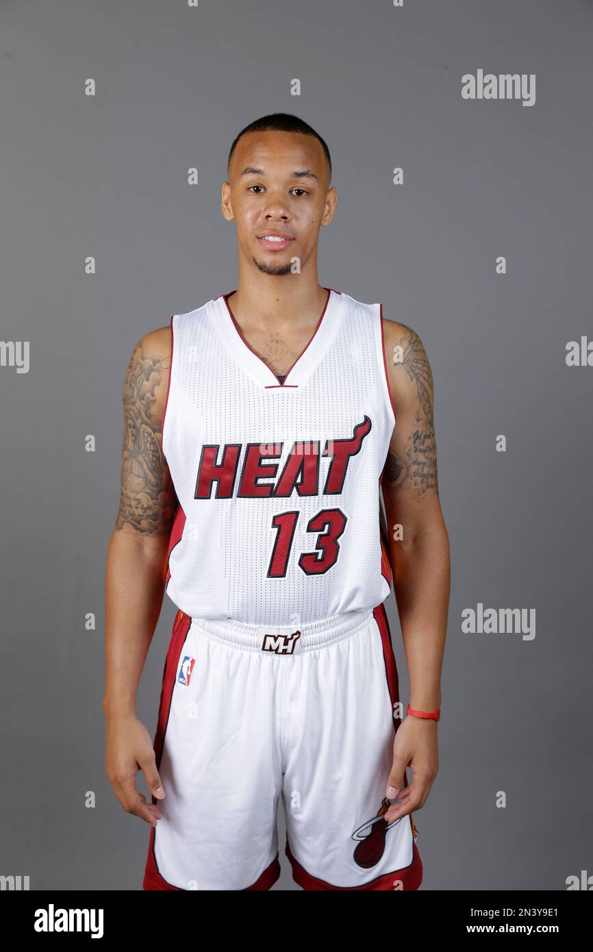 Miami Heat guard Shabazz Napier (13) poses for a photo during the NBA ...