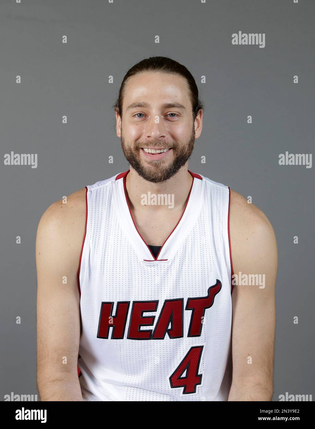 Miami Heat forward Josh McRoberts (4) poses for a photo during the NBA ...