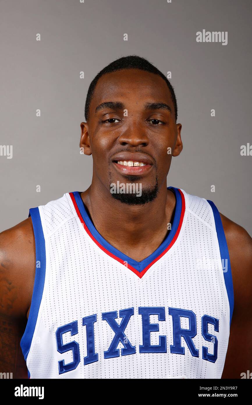 Philadelphia 76ers' Jarvis Varnado poses for a photo during the NBA ...