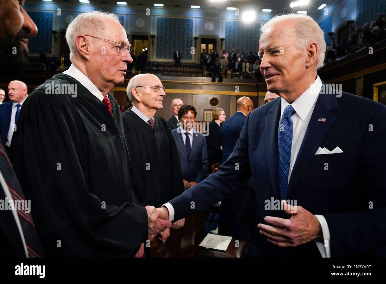 Washington. 7th Feb, 2023. President Joe Biden shakes hands with ...