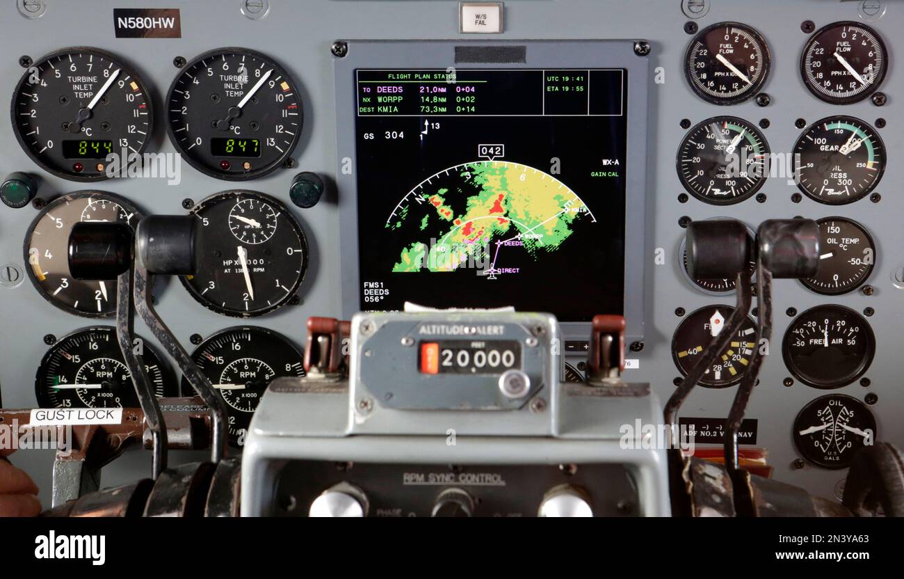 This Aug. 15, 2014 photo shows the Honeywell InturVue weather radar in ...