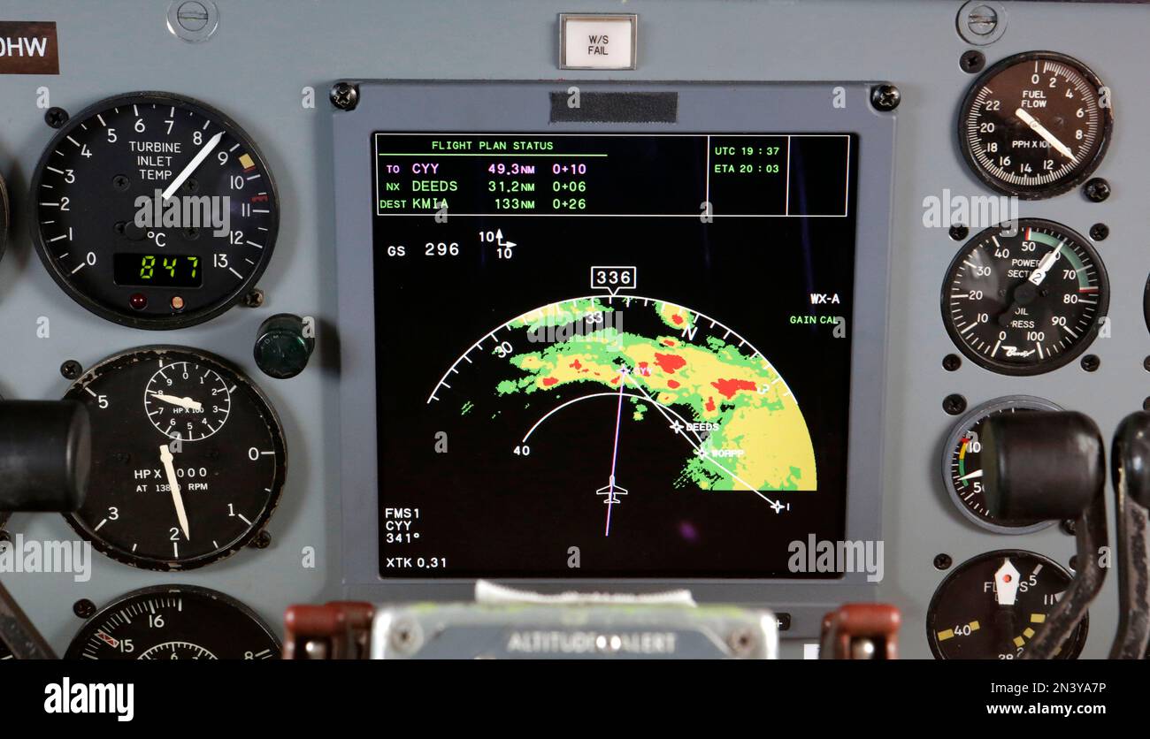 This Aug. 15, 2014 photo shows the Honeywell InturVue weather radar in ...
