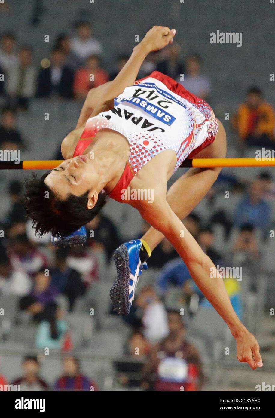 Japan's Naoto Tobe competes in men's high jump final at the 17th Asian ...