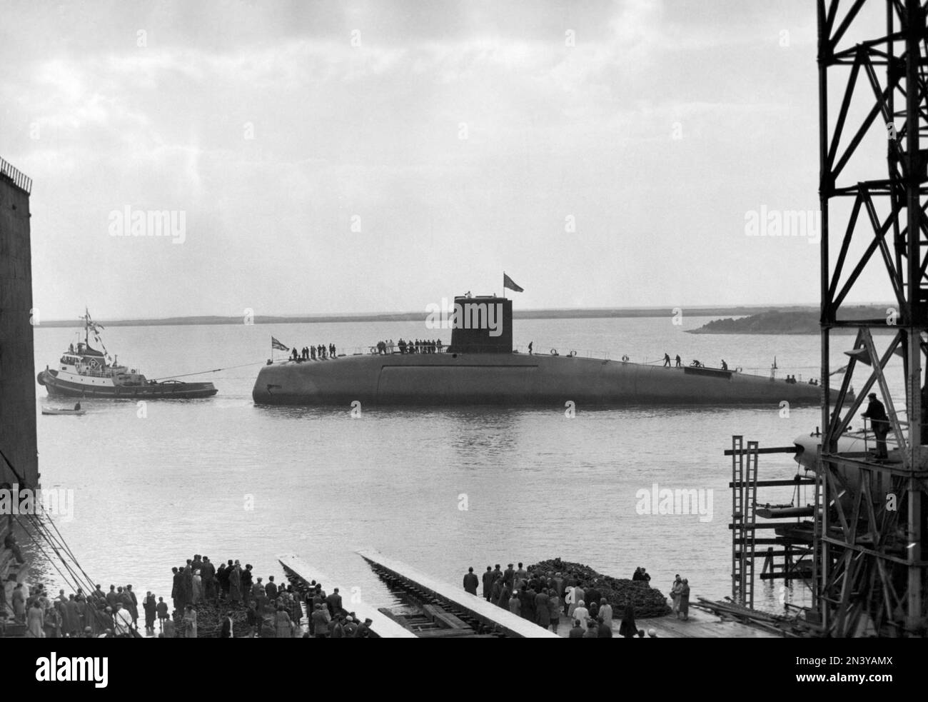 Dreadnought, 3,500 tons, Britain's first nuclear powered submarine, is ...