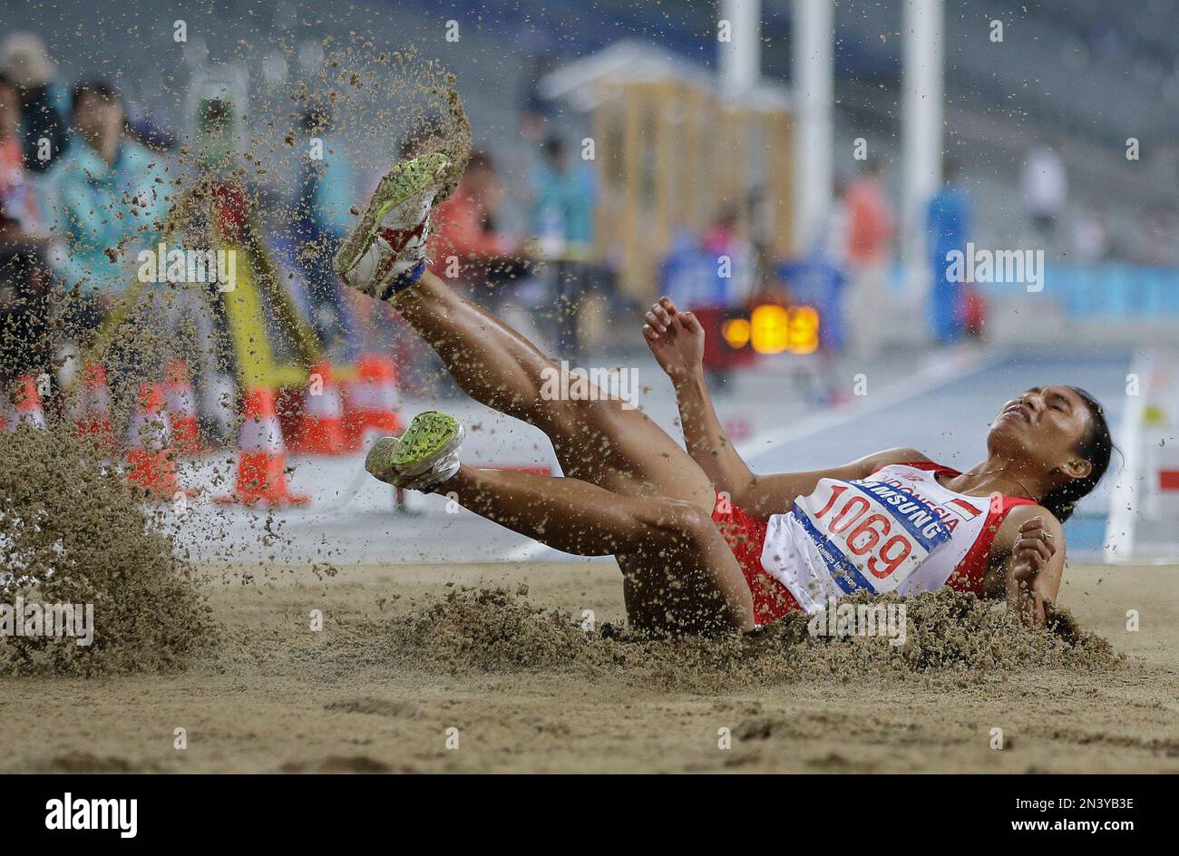 Indonesia's Maria Natalia Londa competes in women's long jump final at ...