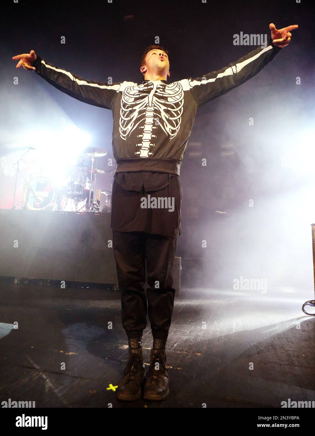 Tyler Joseph of the band Twenty One Pilots performs in concert at the ...