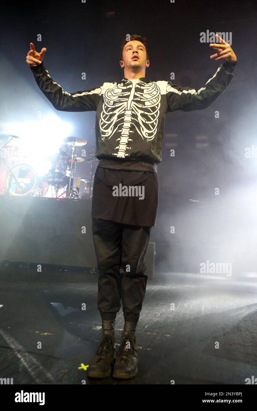 Tyler Joseph of the band Twenty One Pilots performs in concert at the ...