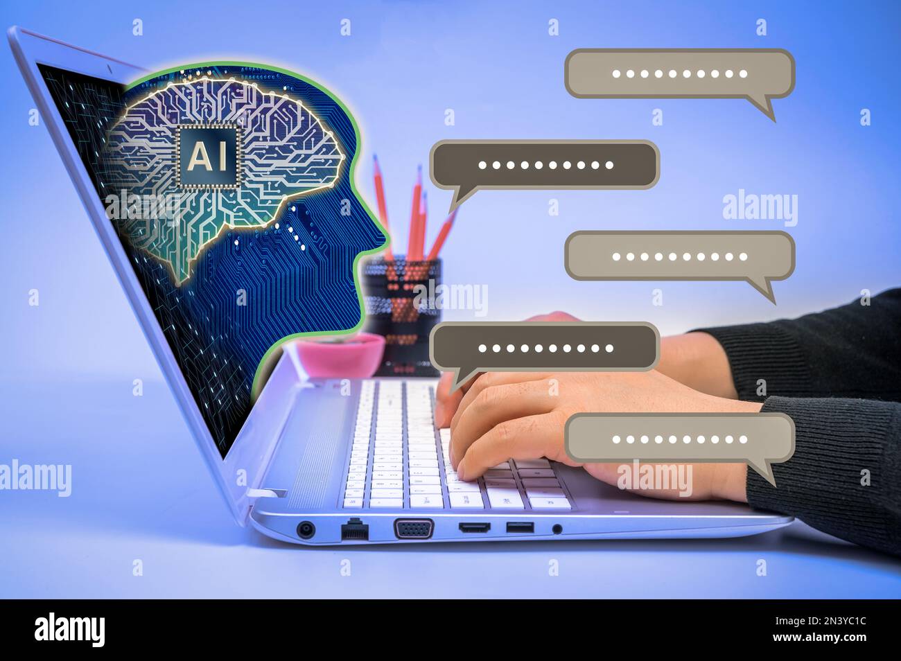 Digital artificial intelligence virtual screen hi-res stock photography ...