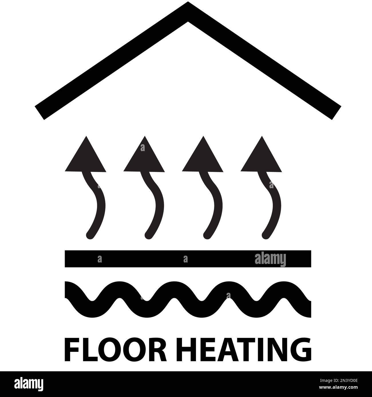 System of heating icon on white background. Heating system sign. Under ...
