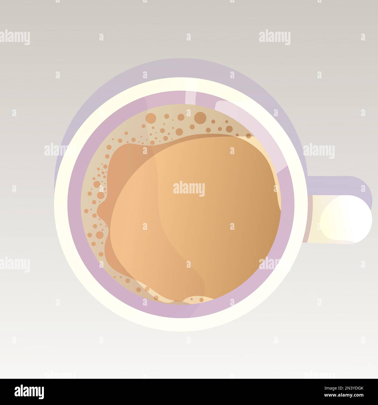 Coffee cup, beverage with caffeine, cappuccino in mug top view in ...