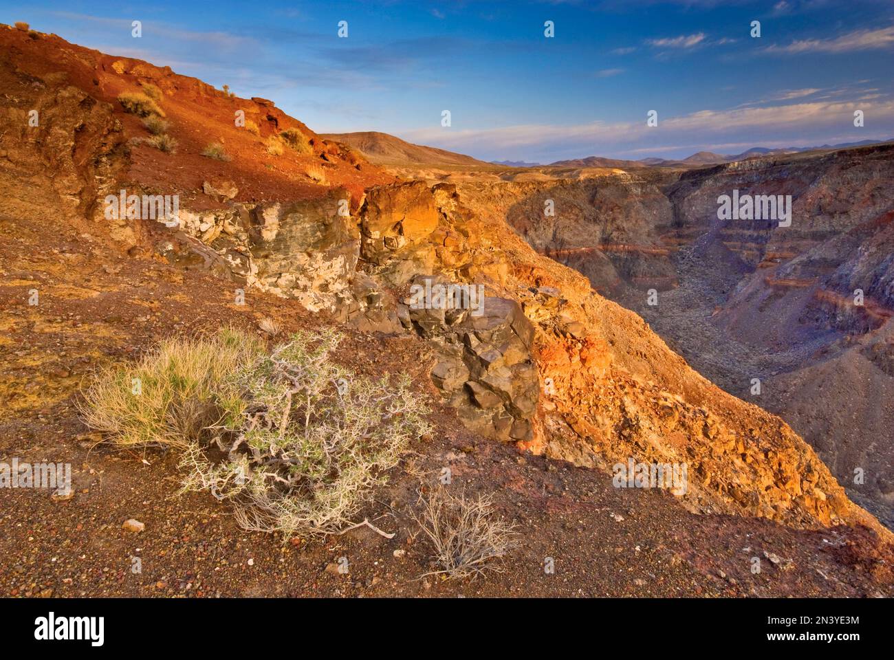 Rainbow Canyon at Panamint Valley view at sunrise near Father Crowley ...